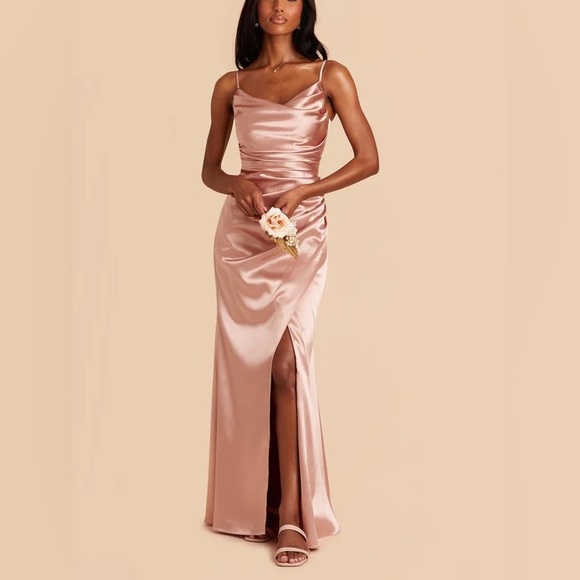 Birdy Grey | Dresses | Birdy Grey Lydia Dress Shiny Satin Rose Gold ...
